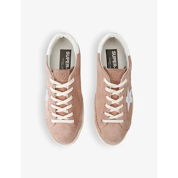 GOLDEN GOOSE Superstar 25737 Star-embroidered Suede Low-top Trainers - Pink Comb