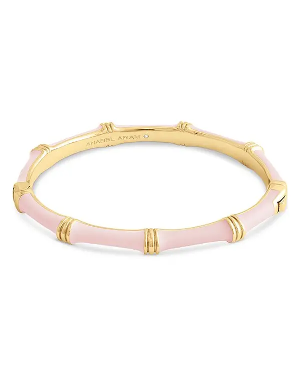ANABEL ARAM Enamel Bamboo Bangle - Pink/gold
