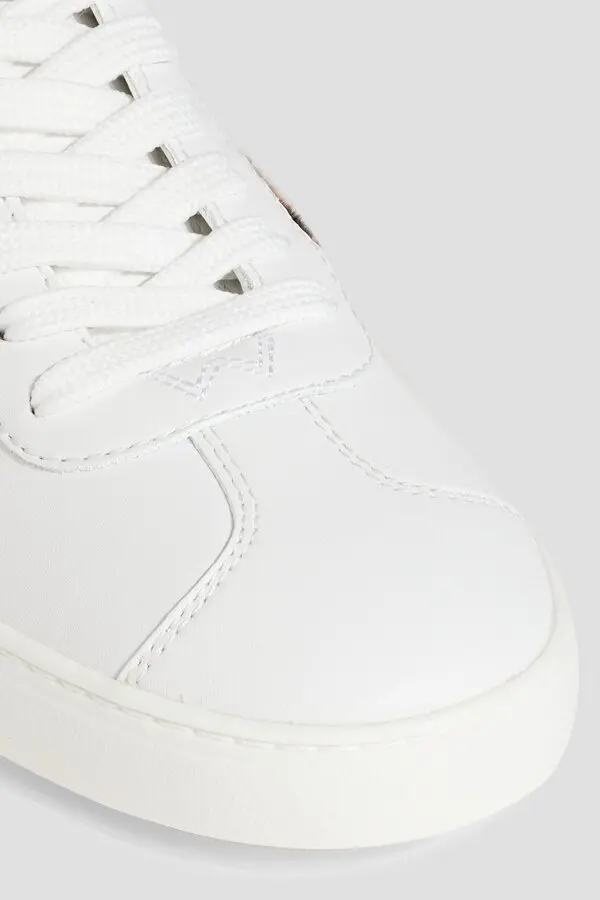 STUART WEITZMAN Daryl Ii Calf Hair-trimmed Leather Sneakers