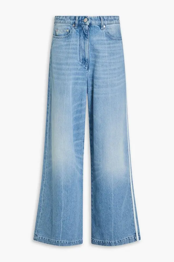 PETER DO High-rise Wide-leg Jeans - Mid Denim