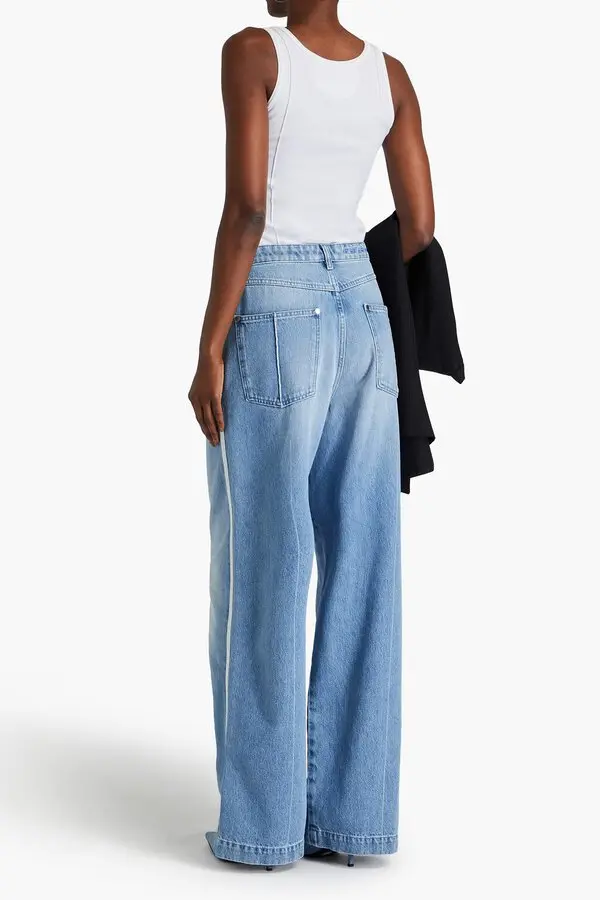 PETER DO High-rise Wide-leg Jeans - Mid Denim