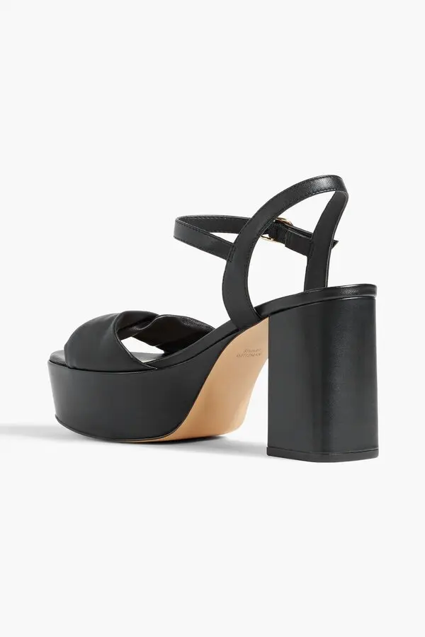 STUART WEITZMAN Twisted Leather Platform Sandals - Black