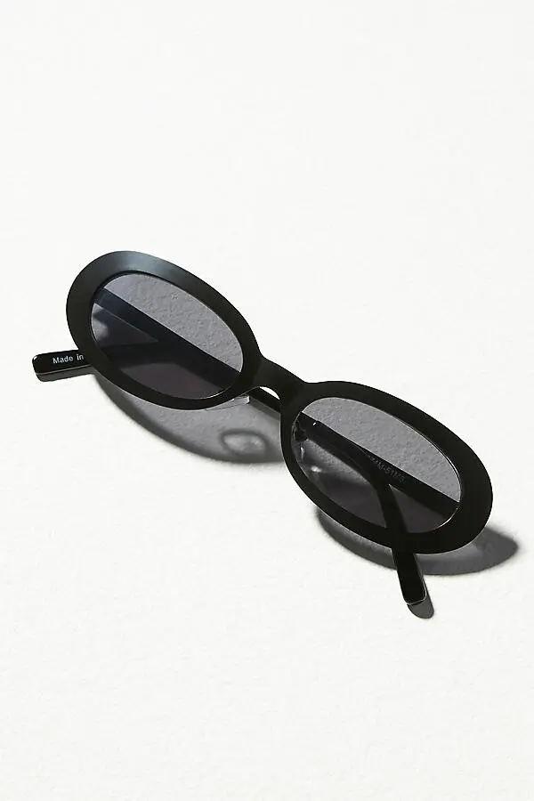 Anthropologie Black Oval Women\'s Sunglasses Elite Eyewear Frameless Oval Sunglasses | Anthropologie main image 3