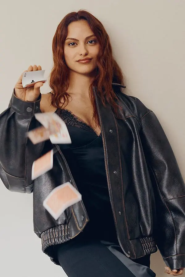 PILCRO Reagan Faux Leather Bomber Jacket