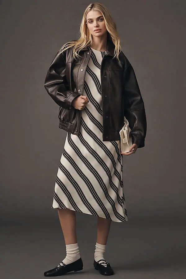 PILCRO Reagan Faux Leather Bomber Jacket