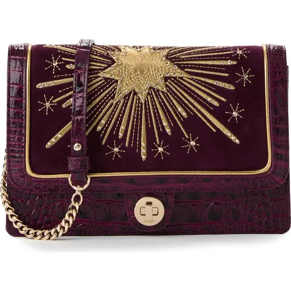 Brahmin Croc Embossed Leather Crossbody Bag