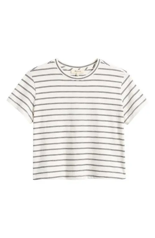 Madewell Stripe Boxy Crop Slub T-shirt - Lighthouse