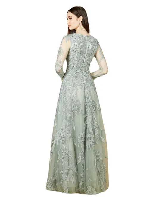 LARA NEW YORK Long Sleeve Lace Ballgown