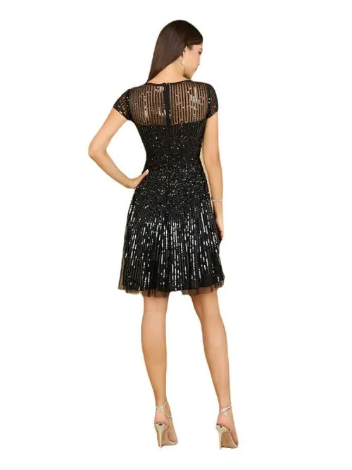 LARA NEW YORK Cap Sleeve Sequin Embellished Dress