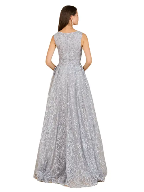 LARA NEW YORK Lace Embroidered Overskirt Dress