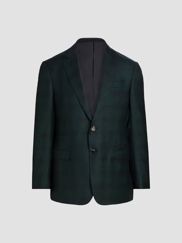 Giorgio Armani Plaid Wool-cashmere Single-breasted Blazer