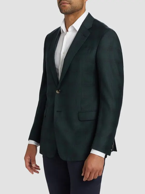 Giorgio Armani Plaid Wool-cashmere Single-breasted Blazer