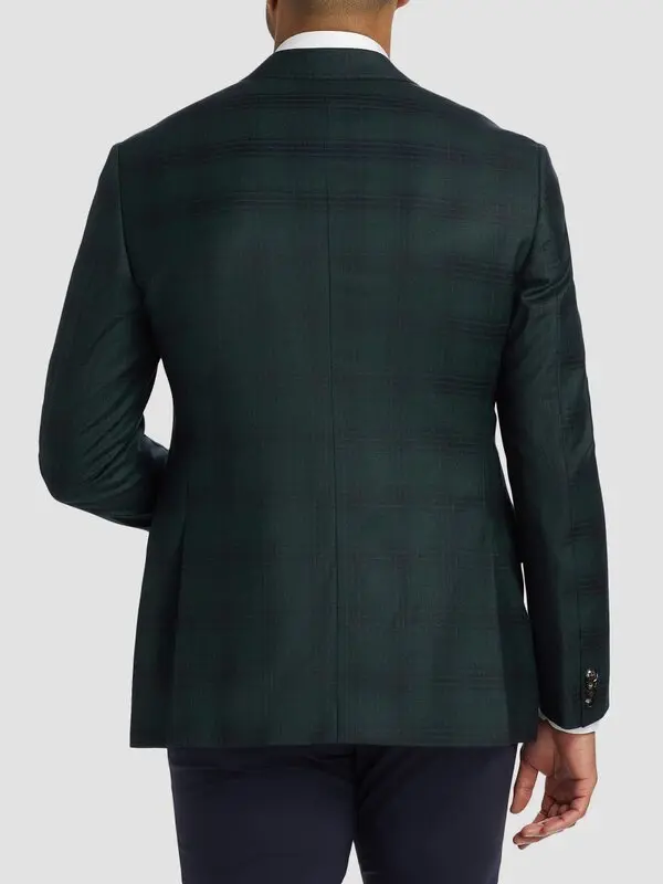 Giorgio Armani Plaid Wool-cashmere Single-breasted Blazer