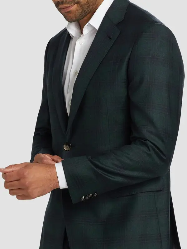 Giorgio Armani Plaid Wool-cashmere Single-breasted Blazer