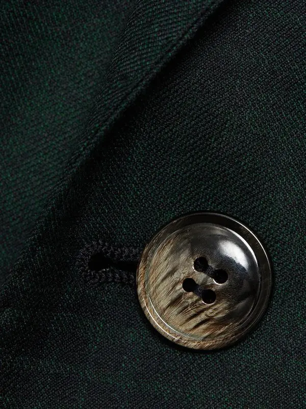 Giorgio Armani Plaid Wool-cashmere Single-breasted Blazer