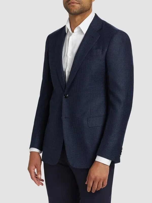 Giorgio Armani Micro Houndstooth Wool Slim-fit Blazer