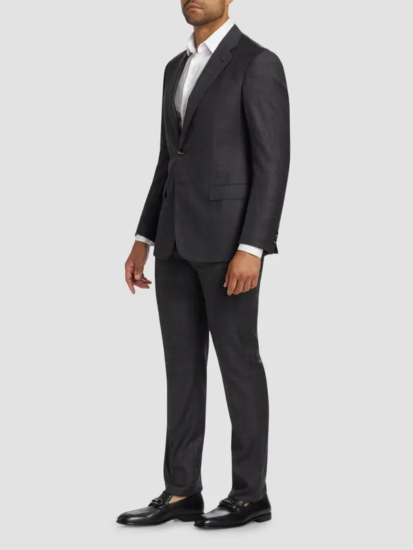 Giorgio Armani Windowpane Check Wool Suit
