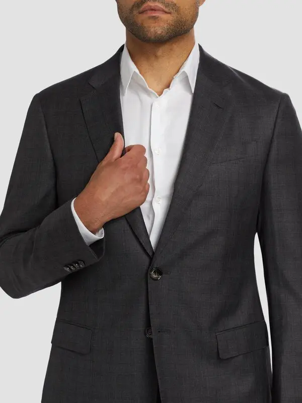 Giorgio Armani Windowpane Check Wool Suit