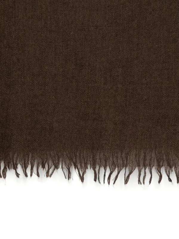 Botto Giuseppe Frayed-edge Scarf - Brown
