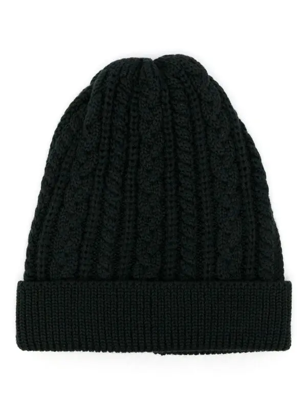 Canali Cable-knit Beanie - Green
