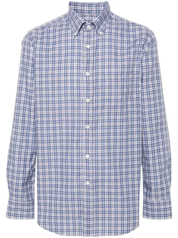Canali Plaid-check Shirt - Blue
