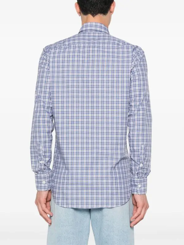 Canali Plaid-check Shirt - Blue