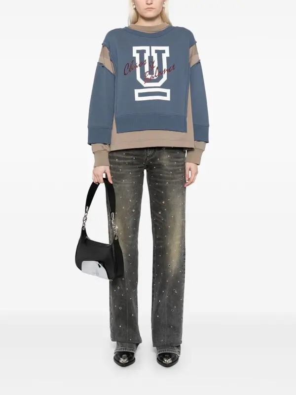 Undercover Contrast-panel Cotton Sweatshirt - Blue