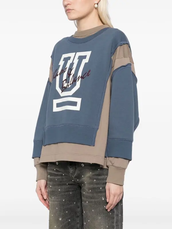 Undercover Contrast-panel Cotton Sweatshirt - Blue