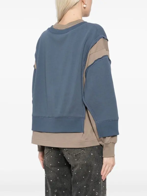 Undercover Contrast-panel Cotton Sweatshirt - Blue