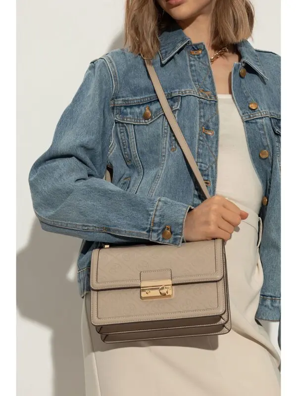 Tory Burch T Monogram Leather Shoulder Bag - Neutrals