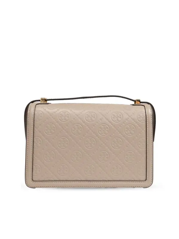 Tory Burch T Monogram Leather Shoulder Bag - Neutrals