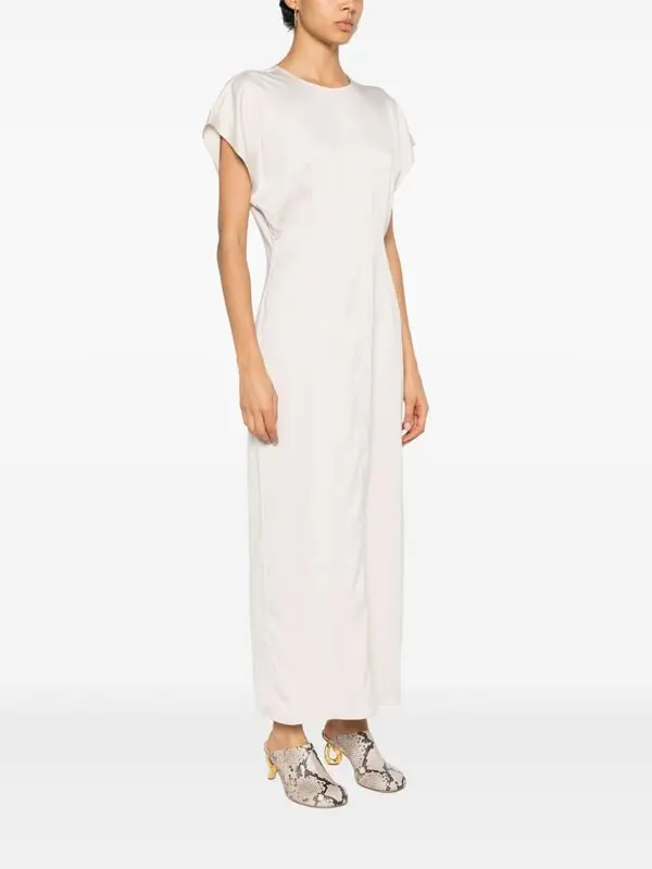 Calvin Klein Structured Satin Maxi Dress In Neutrals - 16% Off |  Editorialist