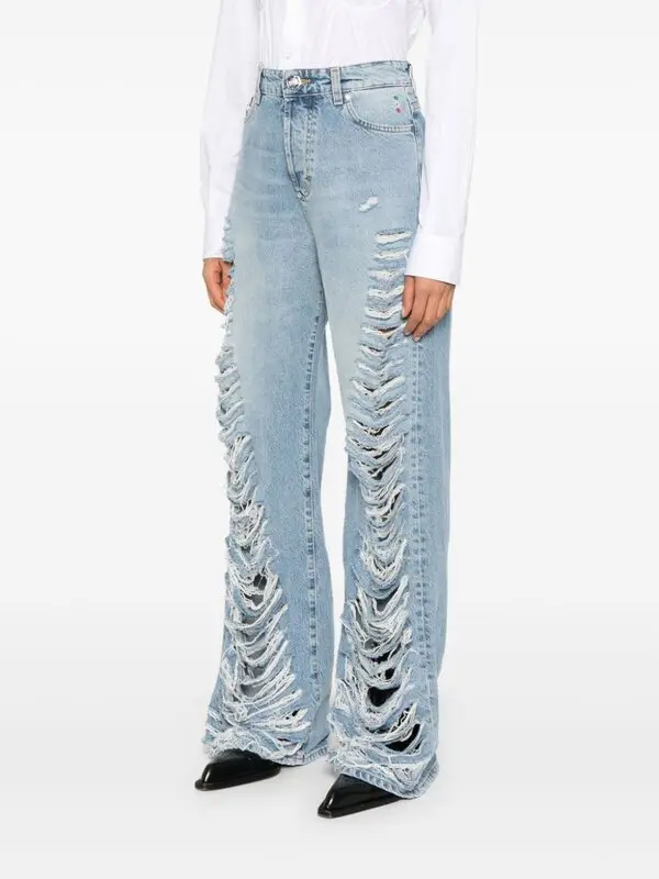Philipp Plein Ripped Trousers