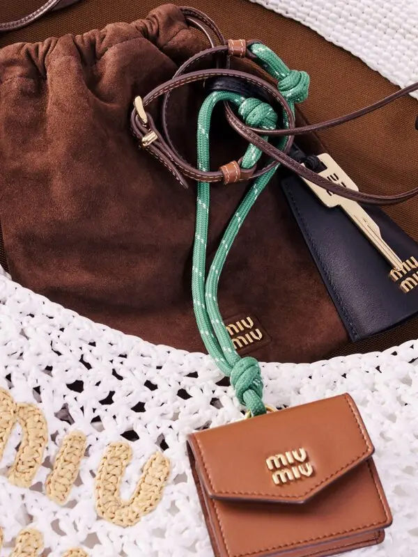 Miu Miu Mini Pouch Bag Charm - Brown | Editorialist