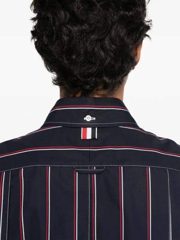 Thom Browne Rwb-stripe Shirt Dress - Blue