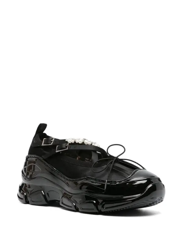 Simone Rocha Beaded Tracker Sneakers - Black