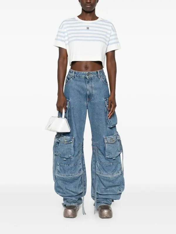Givenchy 4g Striped Cropped T-shirt