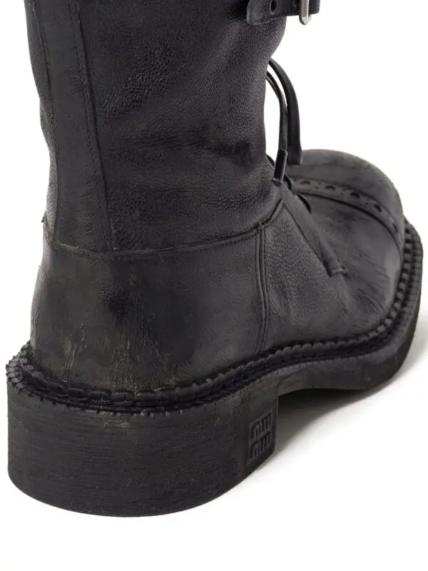 Miu Miu Multi-buckle Leather Boots - Black