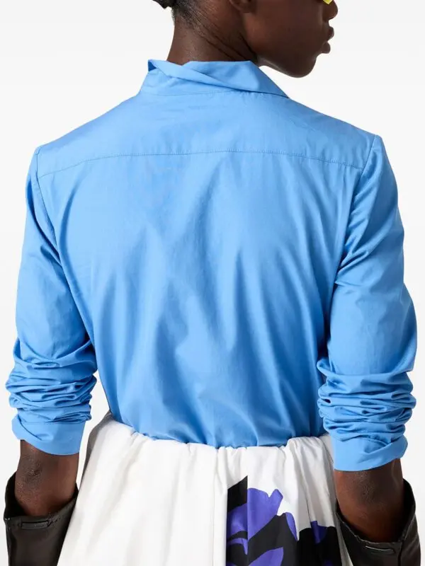 Miu Miu Multi-pocket Cotton Button-up Shirt - Blue