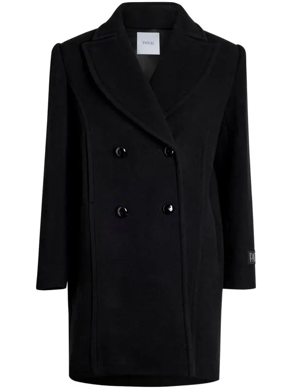 PATOU Double-breasted Coat - Black