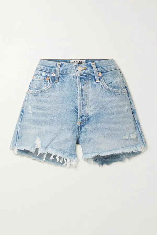 AGOLDE Parker Vintage Cutoff Denim Shorts - Blue