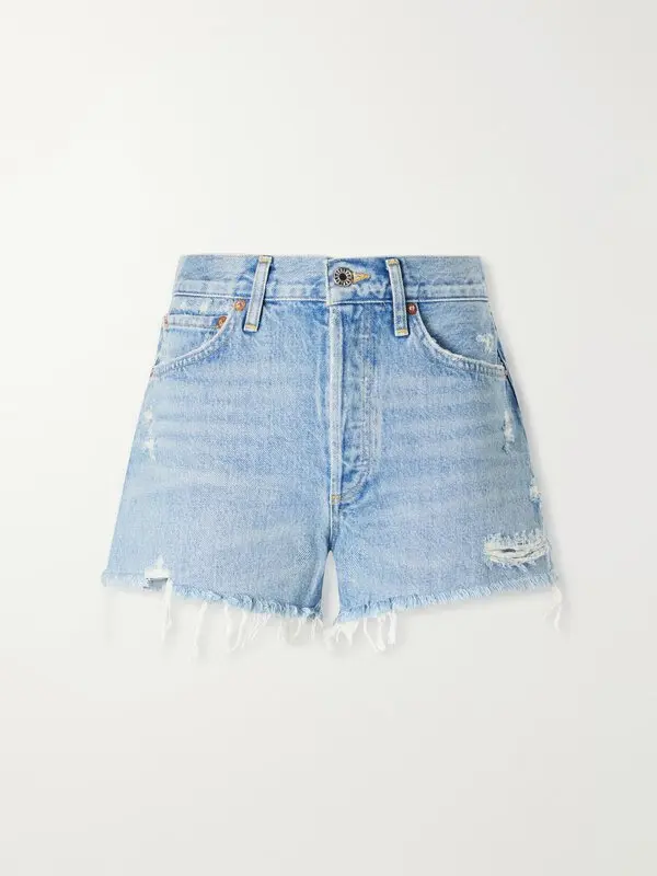 AGOLDE Parker Vintage Cutoff Denim Shorts - Blue
