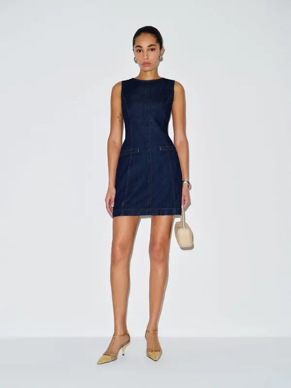 REFORMATION Citron Denim Mini Dress - Blue