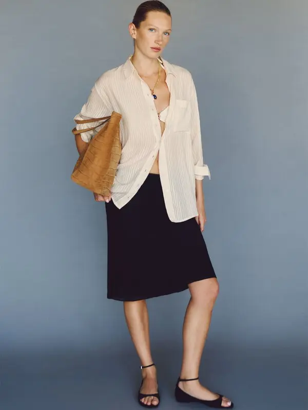 REFORMATION Eli Oversized Shirt - Ivory