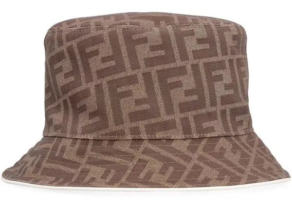 Fendi Ff Motif Bucket Hat - Brown/cream
