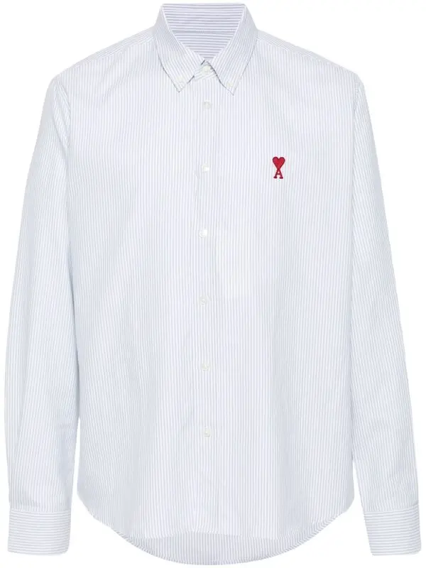 AMI Paris De Coeur Striped Shirt