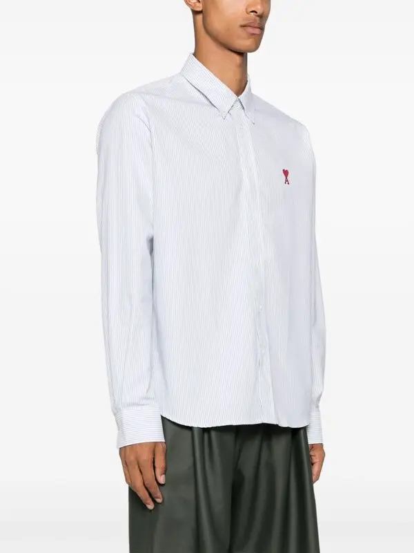 AMI Paris De Coeur Striped Shirt