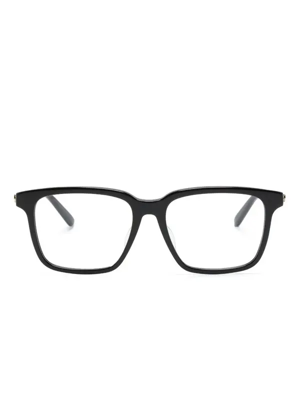 Gucci Logo-plaque Square-frame Glasses - Black