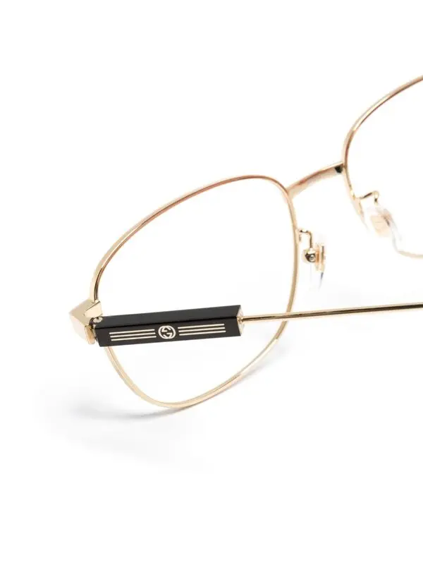 Gucci Logo-debossed Rectangle-frame Glasses