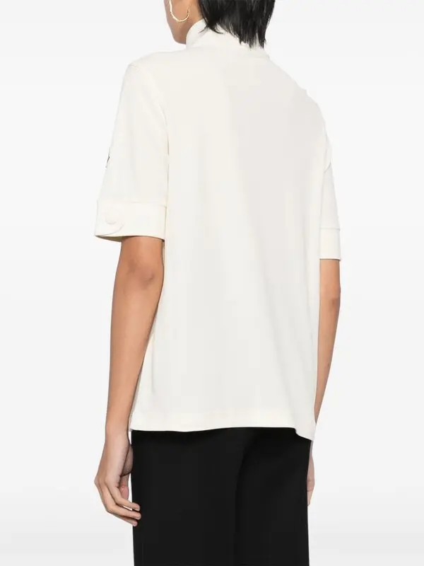Moncler Zip Cotton T-shirt - Neutrals
